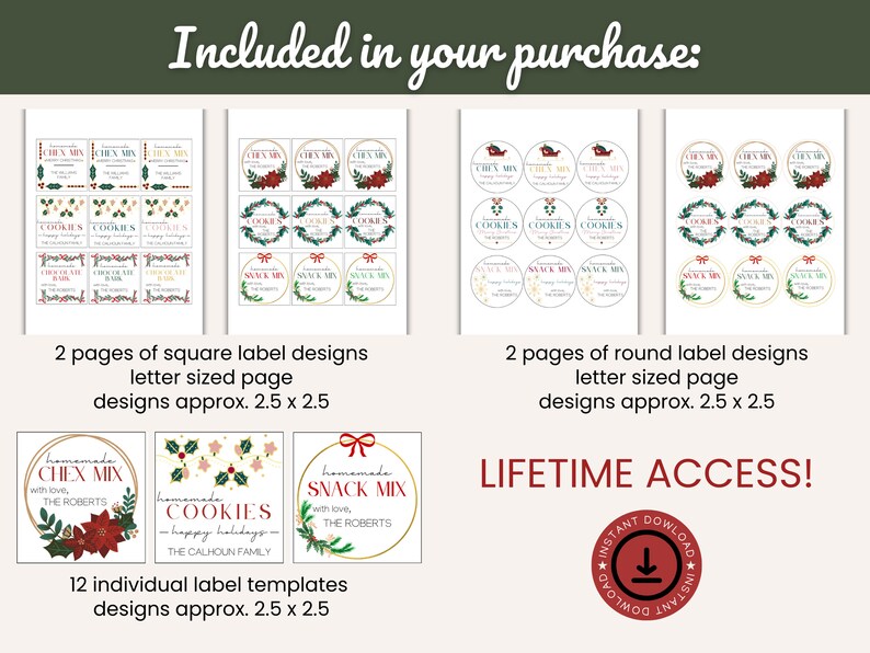 Christmas Jar Labels, Christmas Tree Labels, Christmas Baking ...