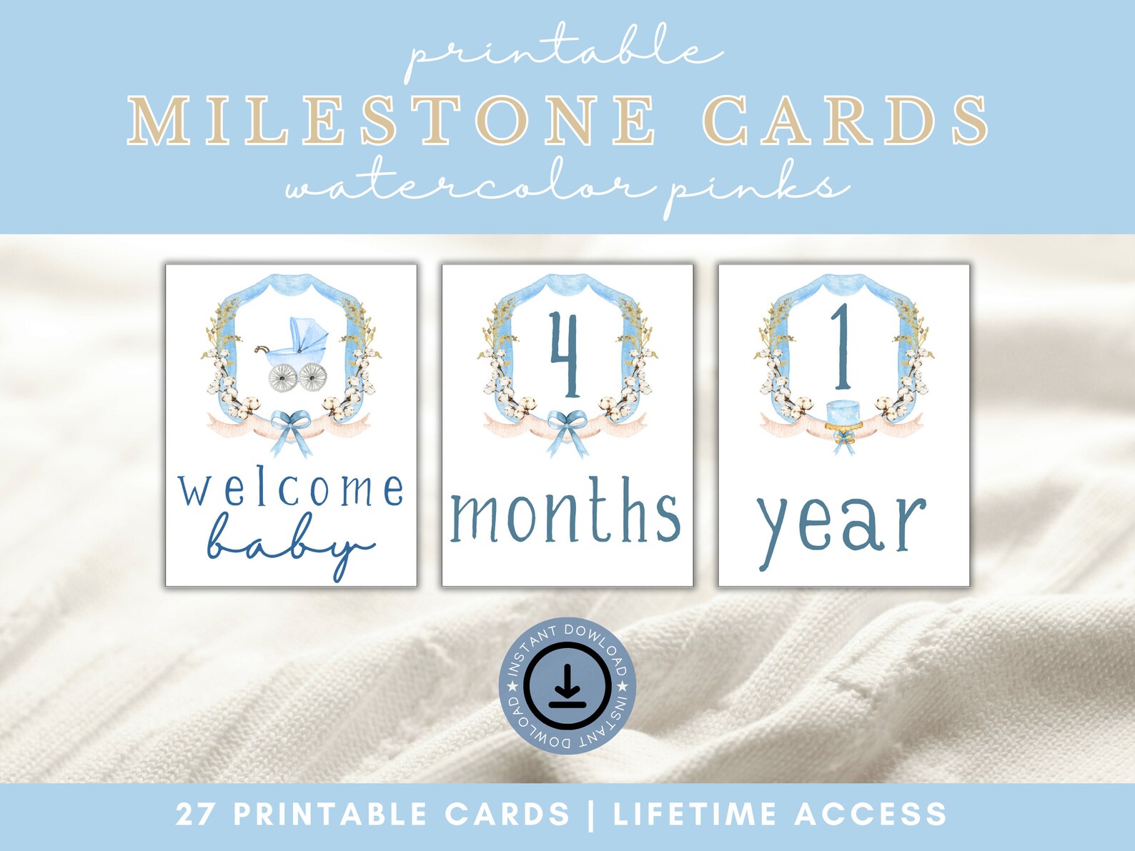 Printable Milestone Cards, Baby Monthly Milestone, Baby Month Cards ...
