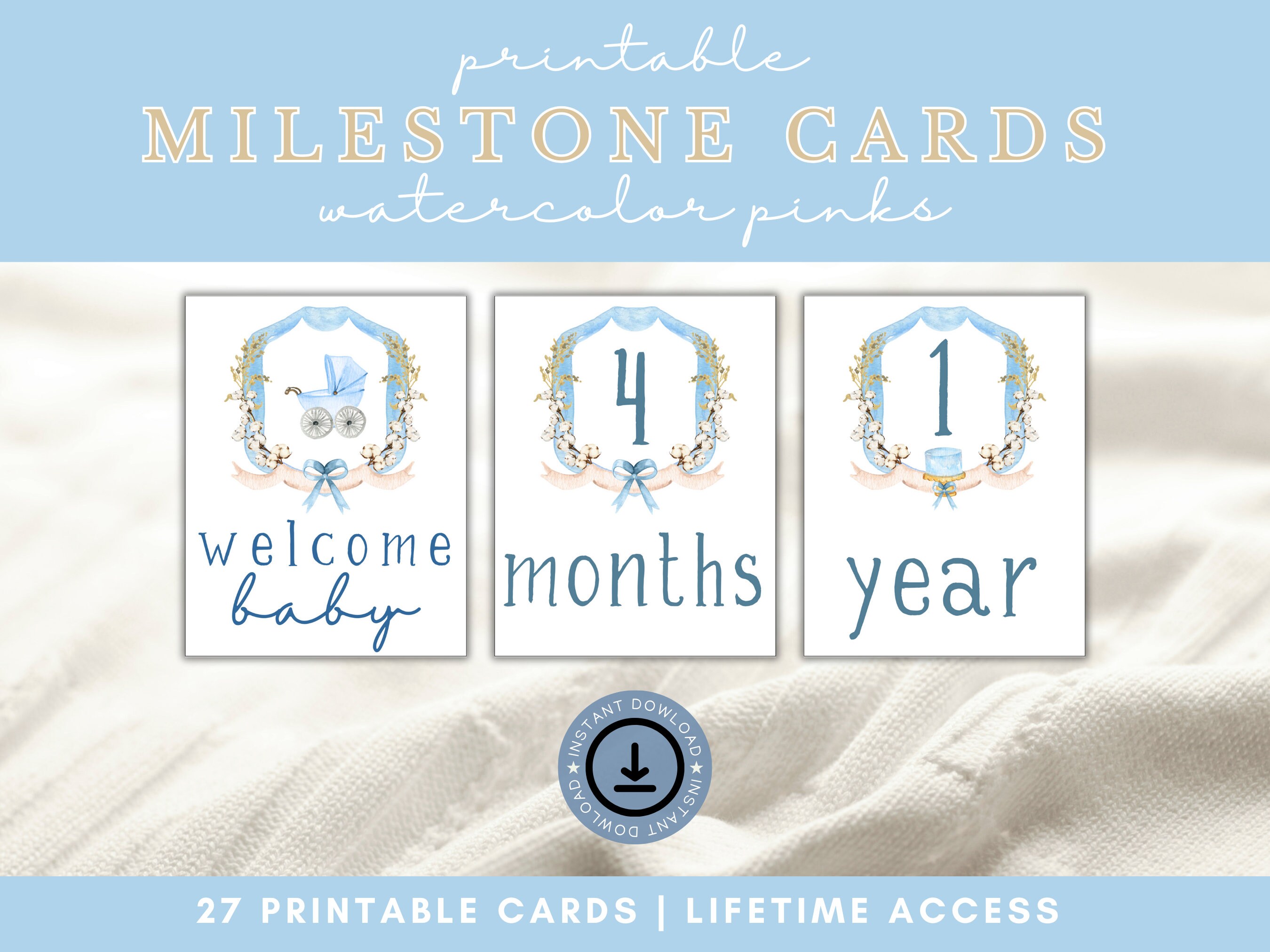 Printable Milestone Cards, Baby Monthly Milestone, Baby Month Cards ...