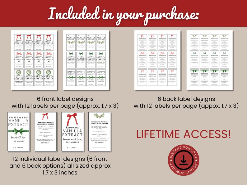 Vanilla Extract Labels, Vanilla Extract, Homemade Vanilla, Christmas ...