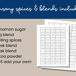 Printable Spice Jar Labels, Printable Spice Labels, Custom Spice Labels ...