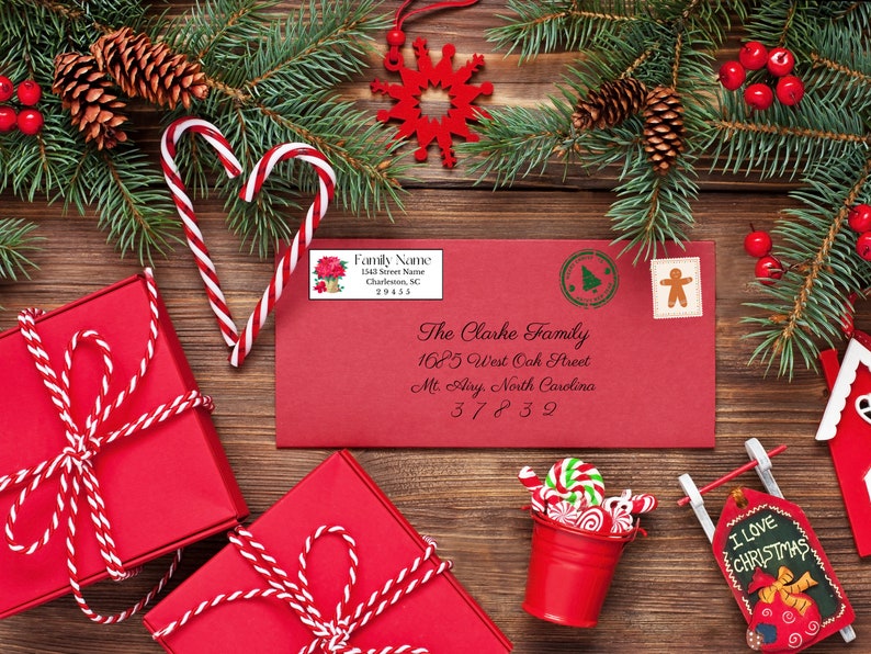 Christmas Address Labels, Vintage Christmas Labels, Personalized ...