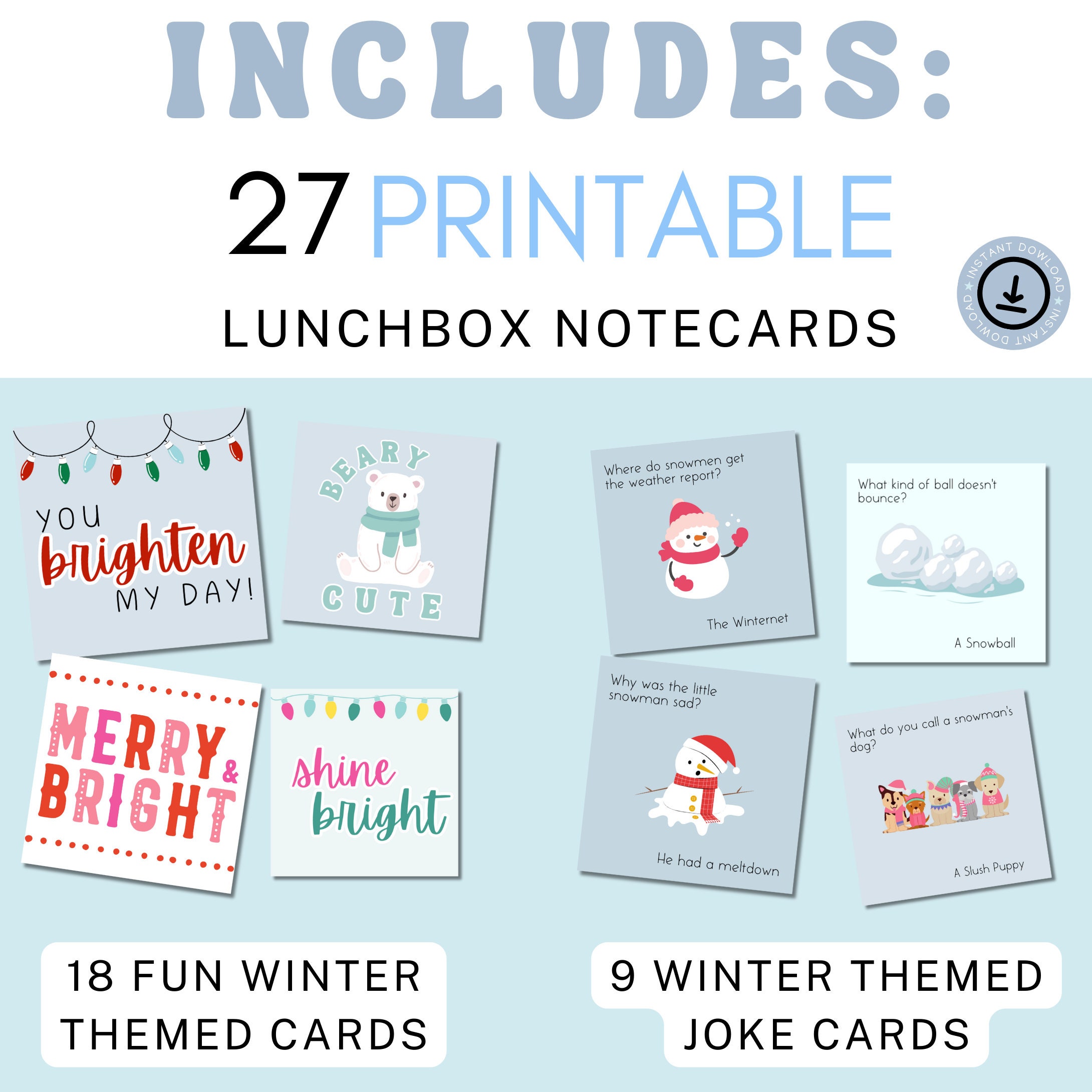 Printable Lunchbox Notes, Back to School, Lunch Box Notes, Printable ...