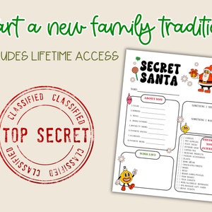 Secret Santa Questionnaire, Christmas Printable, Secret Santa Form ...