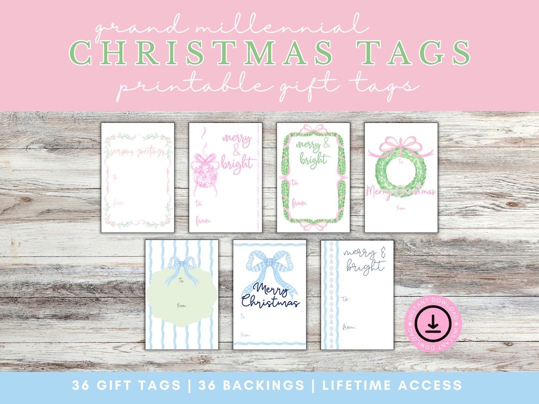 Chinoiserie Christmas, Grand Millennial, Christmas Gift Tags, Vintage ...