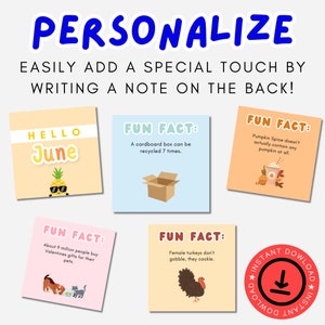 Printable Lunchbox Notes, Printable Lunch Notes, Lunchbox Notes, Lunch ...