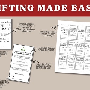 Vanilla Extract Labels, Vanilla Extract, Homemade Vanilla, Christmas ...