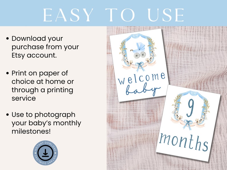 Printable Milestone Cards, Baby Monthly Milestone, Baby Month Cards ...