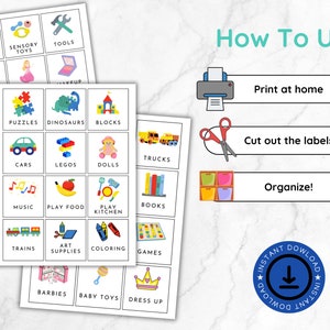 Toy Storage Labels, Organization Labels, Home Organization Labels ...