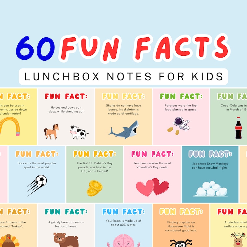 Printable Lunchbox Notes, Printable Lunch Notes, Lunchbox Notes, Lunch ...