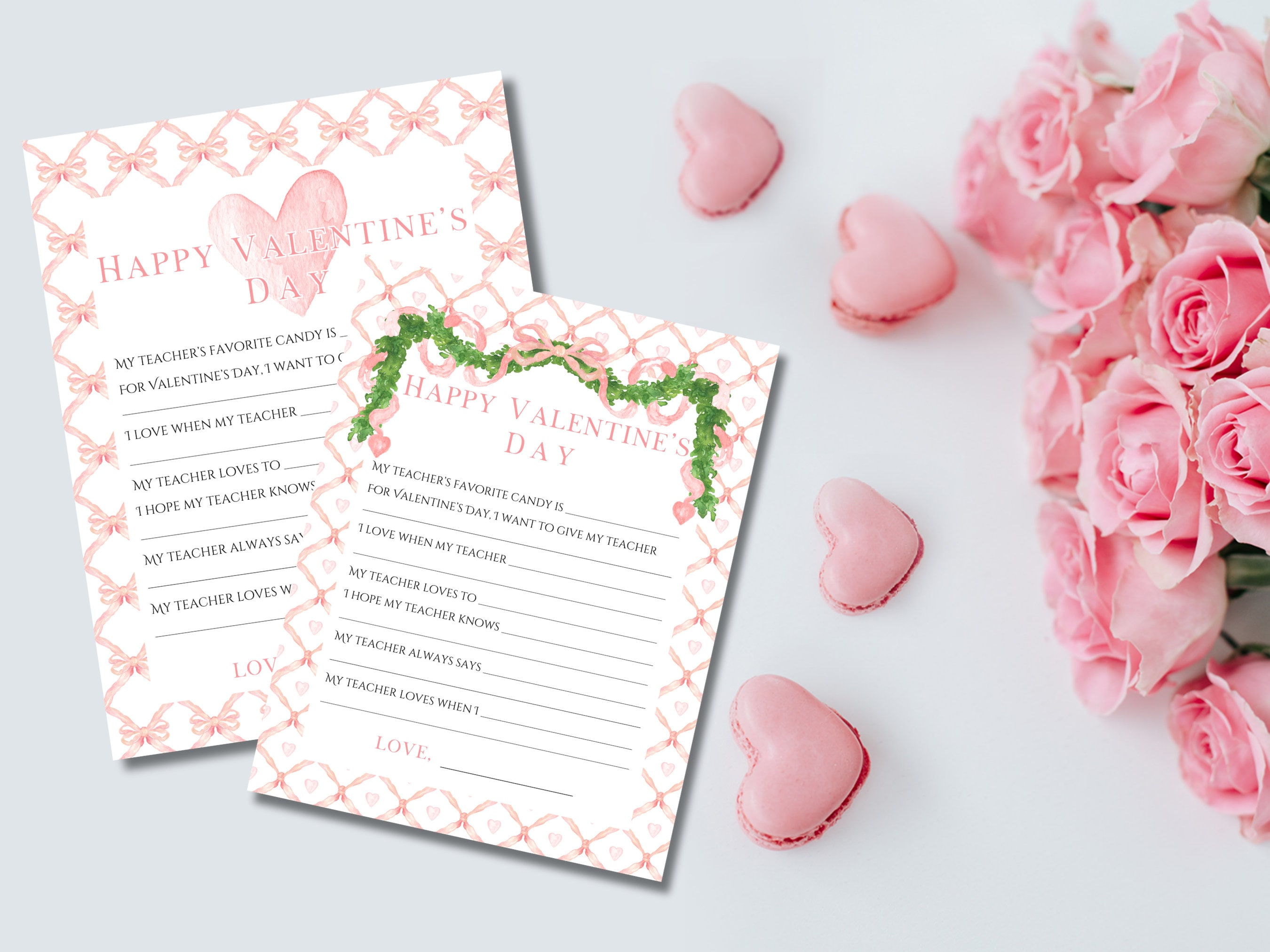 Teacher Valentine Printable, Teacher Valentine Card, Classroom ...