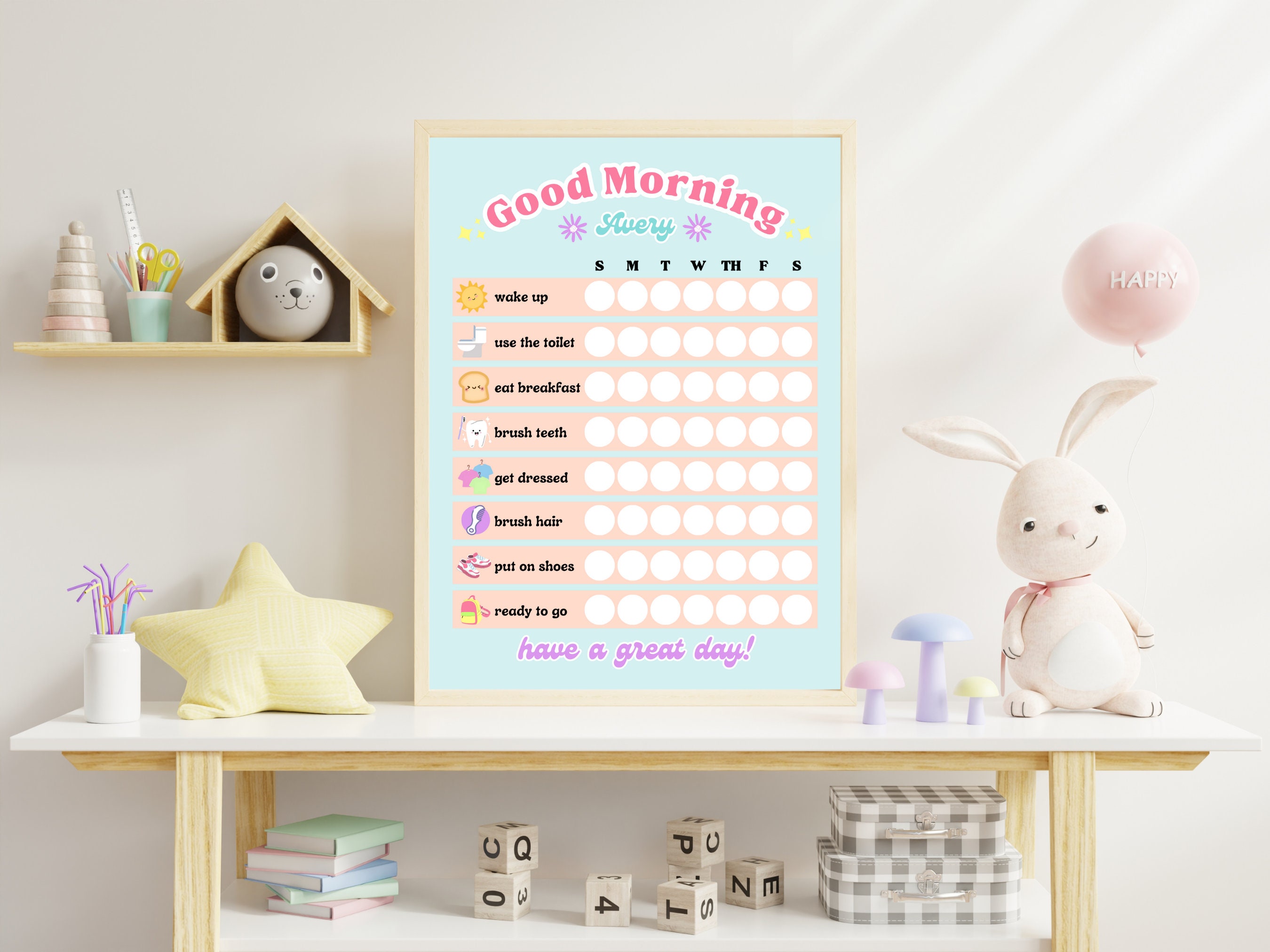 Morning Routine Chart, Bedtime Routine Chart, Daily Routine Chart, Kids ...