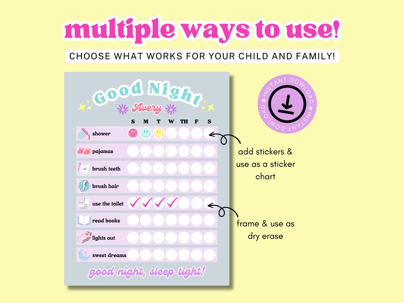 Morning Routine Chart, Bedtime Routine Chart, Daily Routine Chart, Kids ...