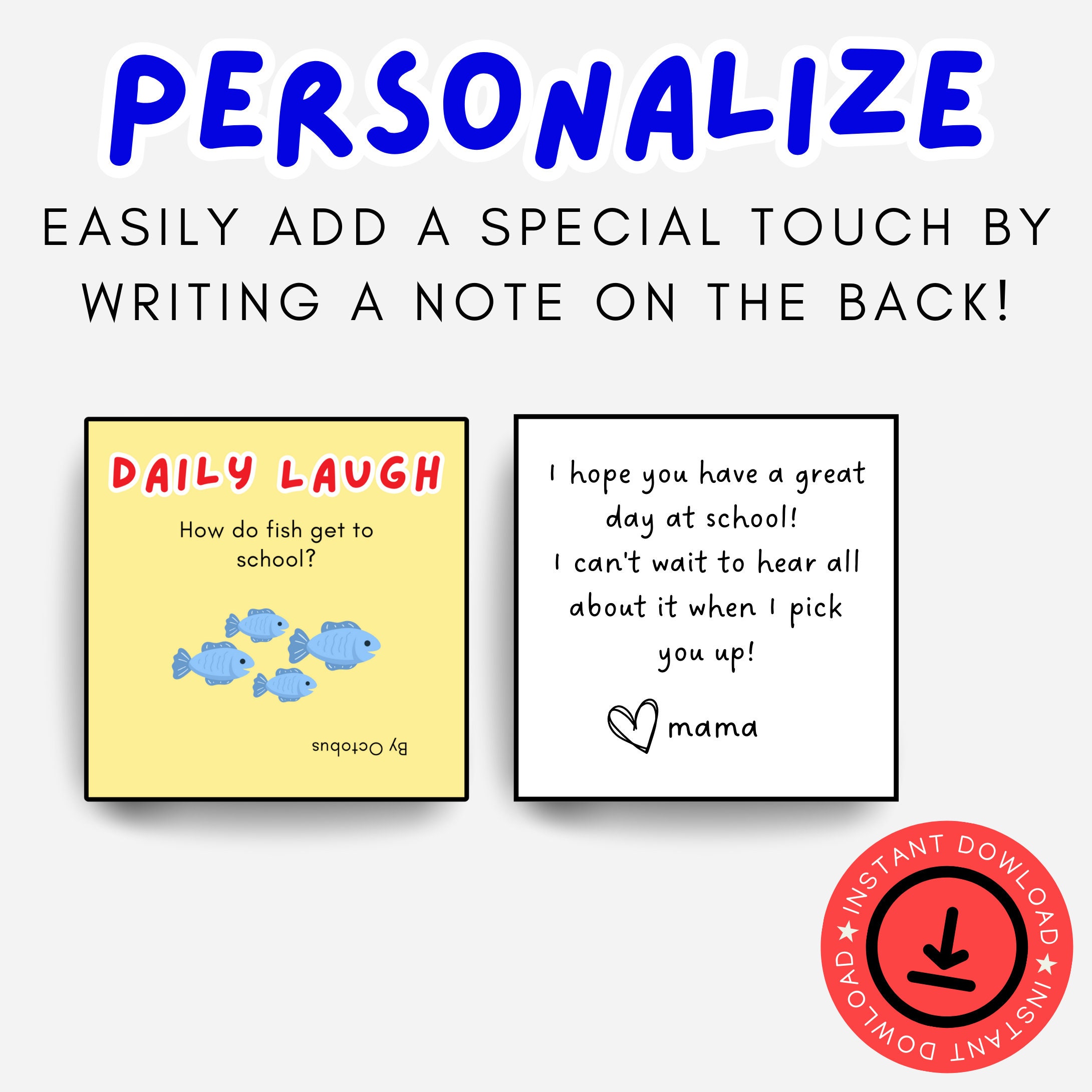 Lunch Box Jokes, Printable Lunchbox Notes, Lunch Box Notes, Printable ...