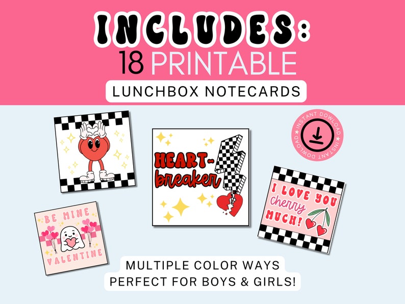 Lunchbox Notes, Lunch Notes, Printable Lunch Notes, Kids Lunch Notes ...