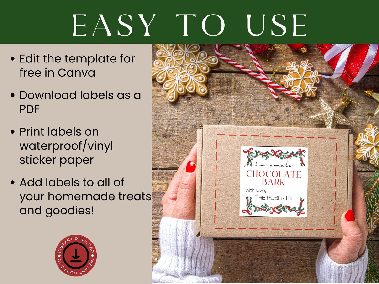 Christmas Jar Labels, Christmas Tree Labels, Christmas Baking ...