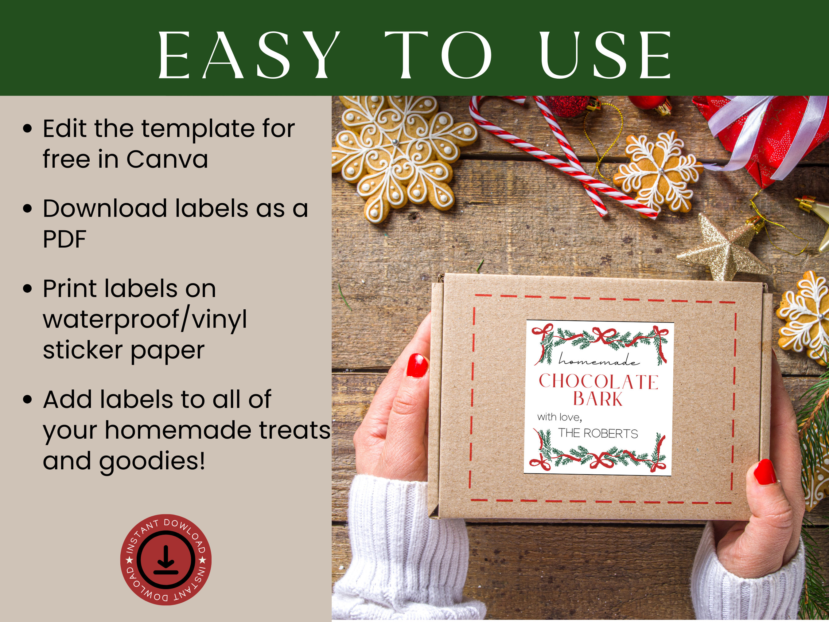 Christmas Jar Labels, Christmas Tree Labels, Christmas Baking ...