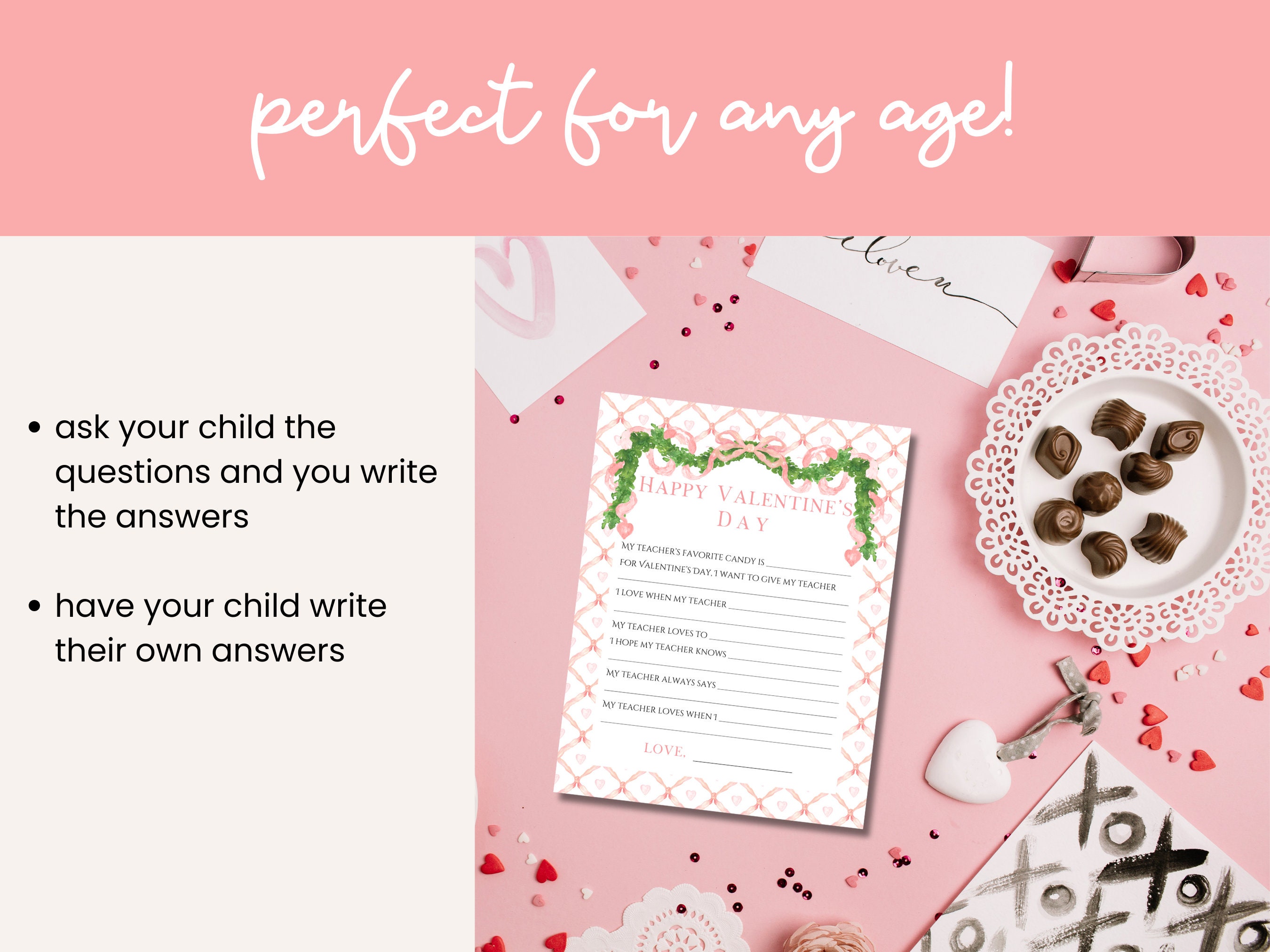 Teacher Valentine Printable, Teacher Valentine Card, Classroom ...