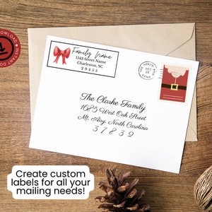 Christmas Address Labels, Vintage Christmas Labels, Personalized ...