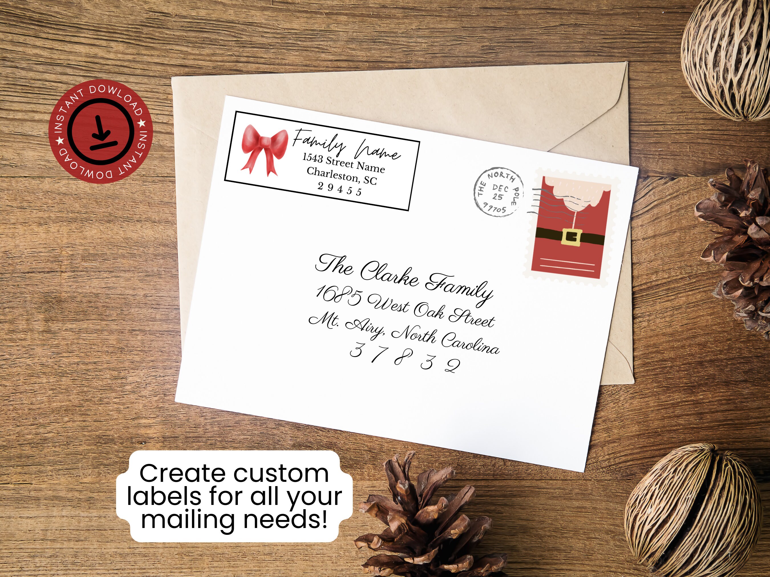Christmas Address Labels, Vintage Christmas Labels, Personalized ...