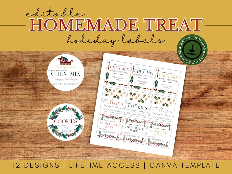 Christmas Jar Labels, Christmas Tree Labels, Christmas Baking ...