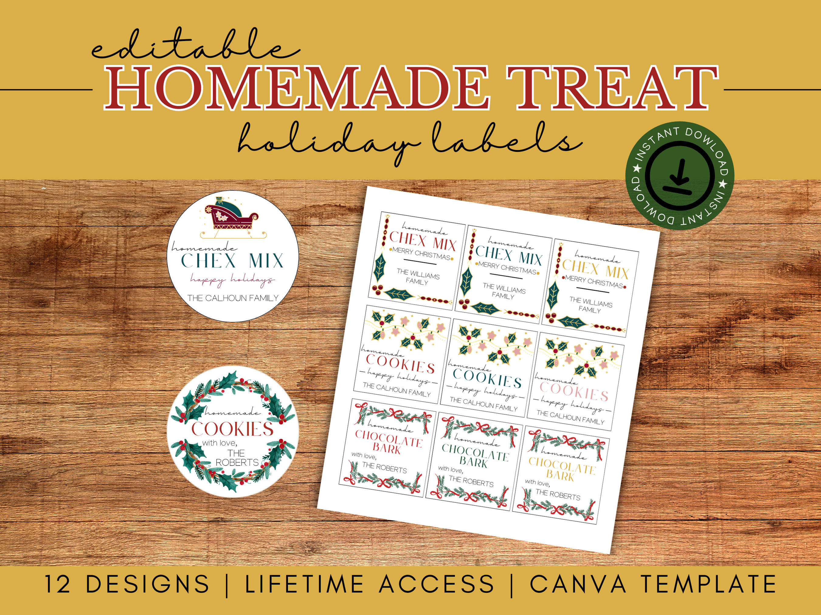 Christmas Jar Labels, Christmas Tree Labels, Christmas Baking ...