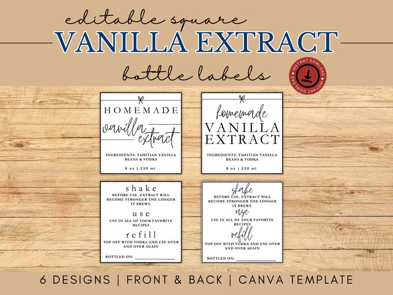 Vanilla Extract Labels, Vanilla Extract, Homemade Vanilla, Tags for ...