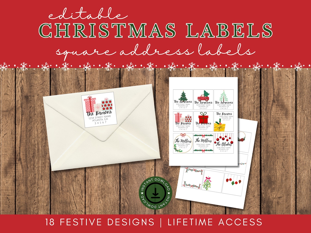 Christmas Address Labels, Printable Address Labels, Custom Address ...
