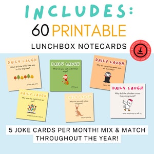 Lunch Box Jokes, Printable Lunchbox Notes, Lunch Box Notes, Printable ...