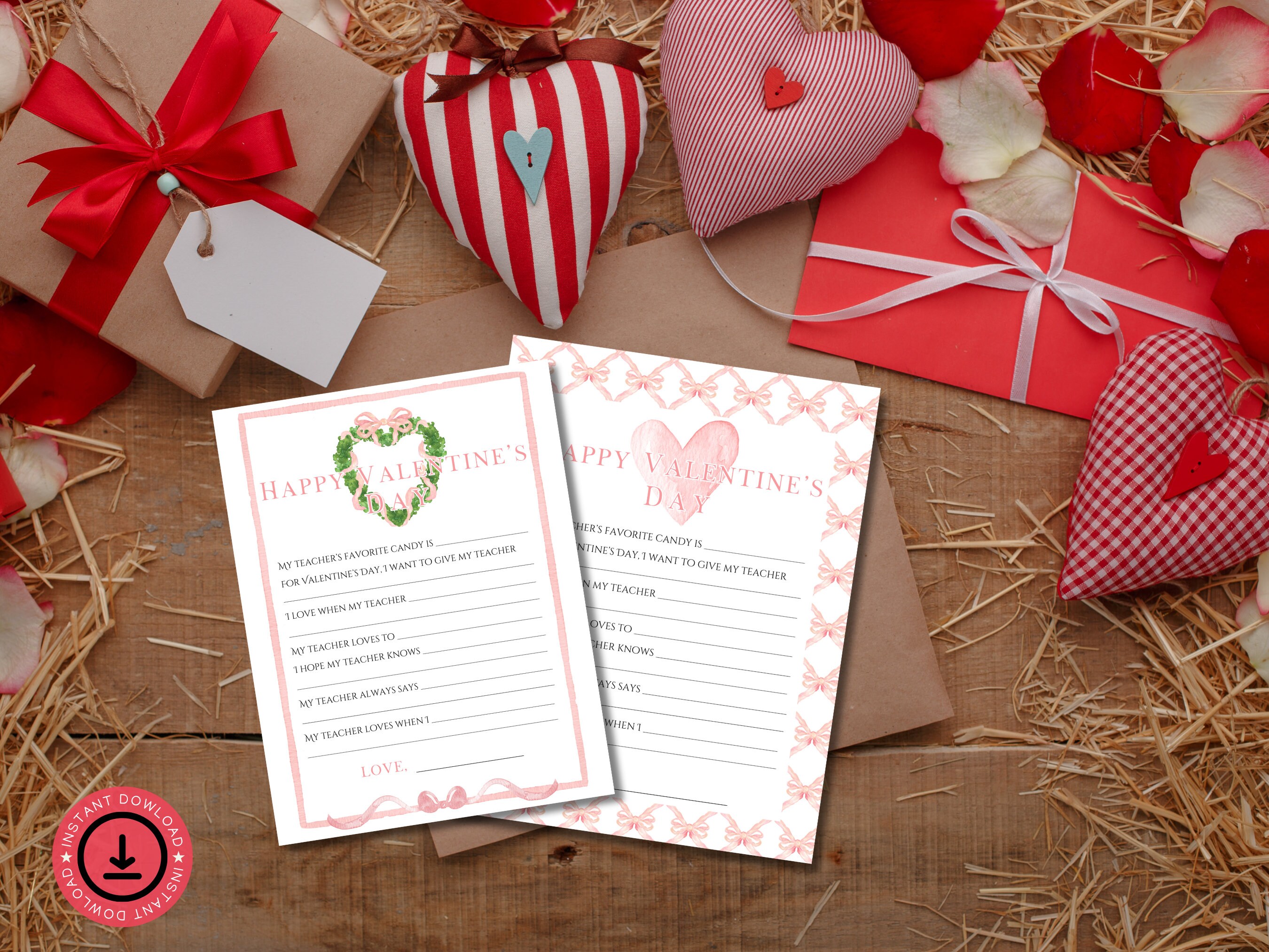 Teacher Valentine Printable, Teacher Valentine Card, Classroom ...