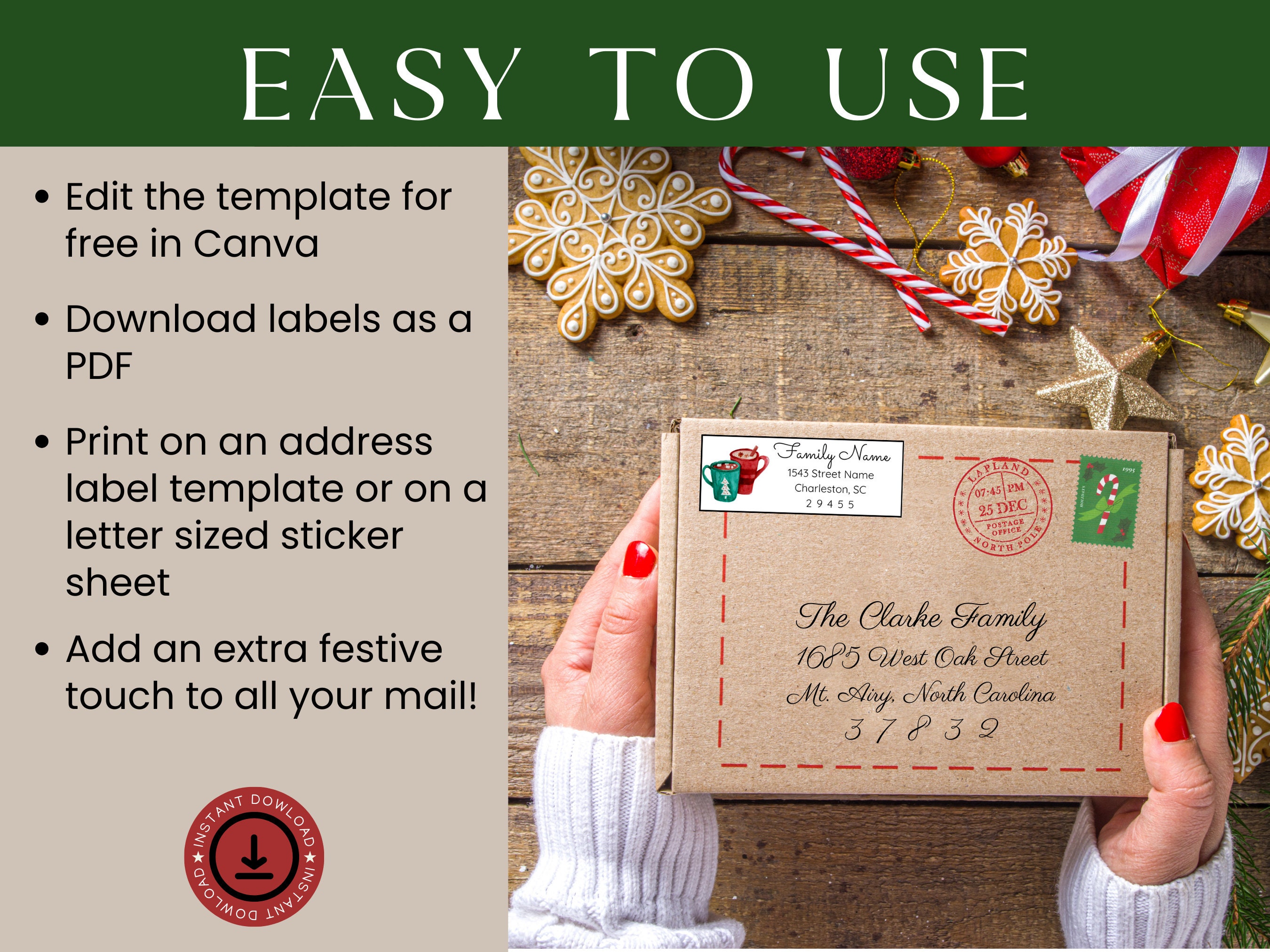 Christmas Address Labels, Vintage Christmas Labels, Personalized ...