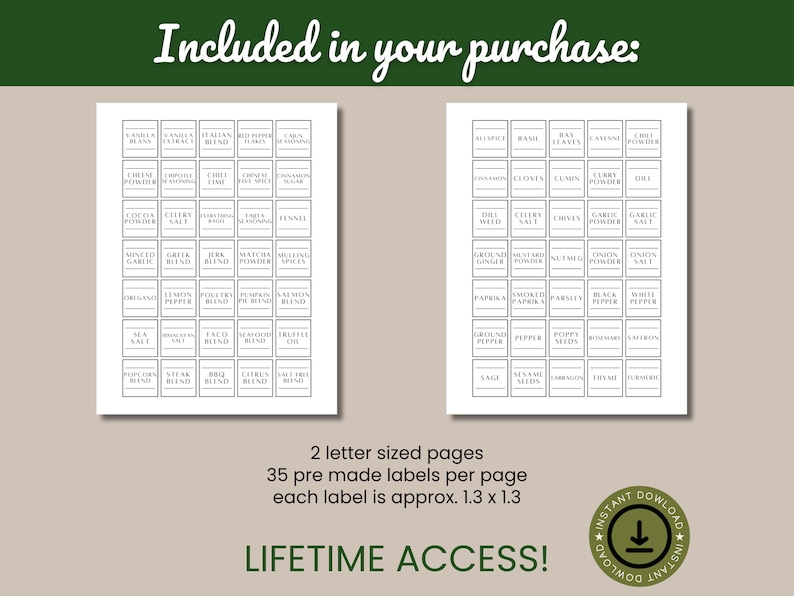 Printable Spice Jar Labels, Printable Spice Labels, Custom Spice Labels ...