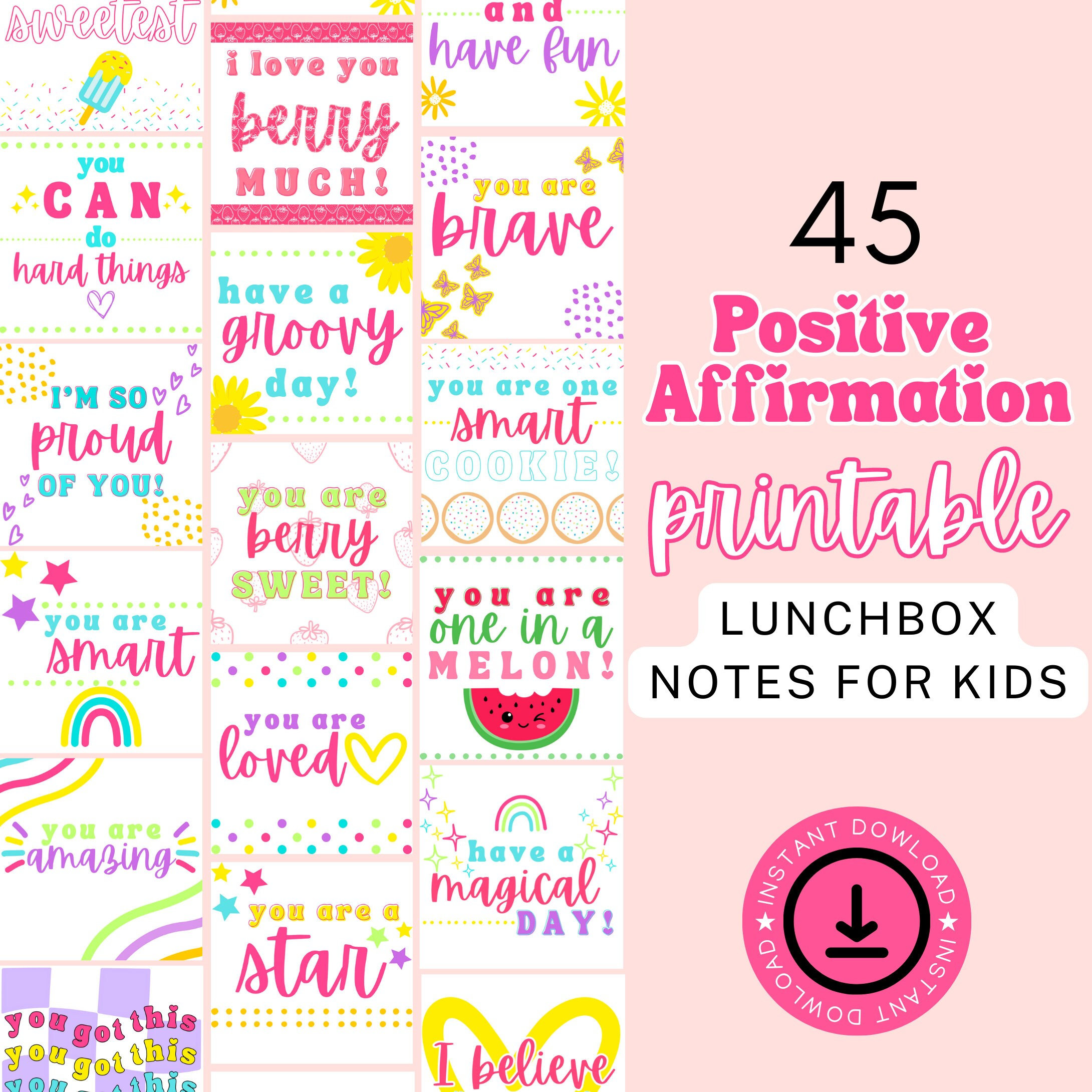 Printable Lunch Notes, Lunch Box Notes, Lunch Box Jokes, Lunch Notes ...