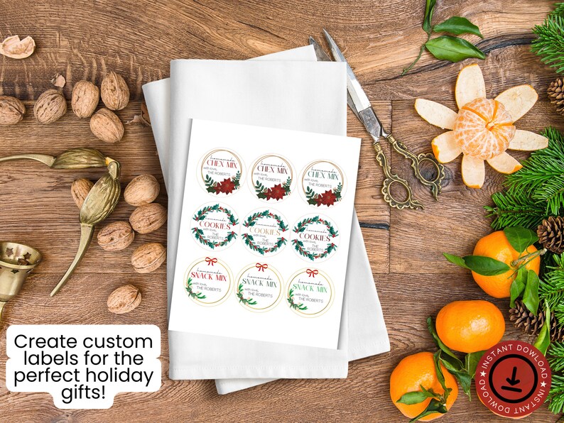 Christmas Jar Labels, Christmas Tree Labels, Christmas Baking ...
