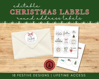 Printable Christmas Return Address Labels, Christmas Return Labels ...