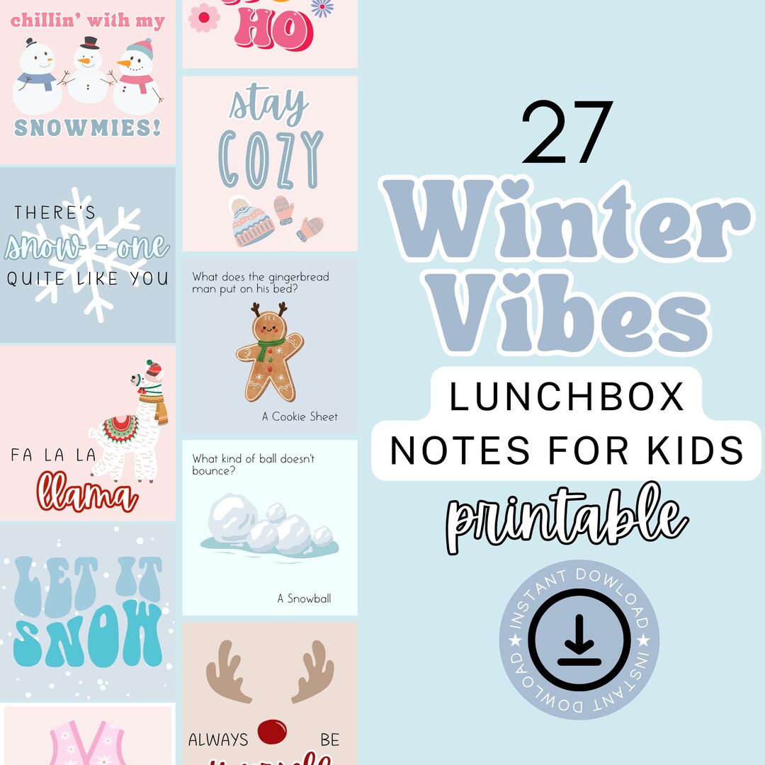 Printable Lunchbox Notes, Back to School, Lunch Box Notes, Printable ...