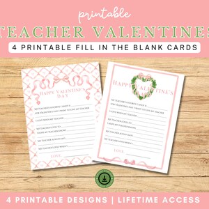 Teacher Valentine Printable, Teacher Valentine Card, Classroom ...