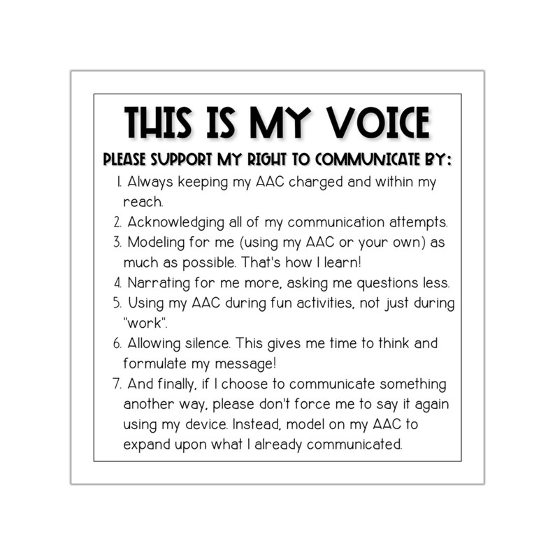 AAC Device Rules & Tips Square Vinyl Stickers - Etsy