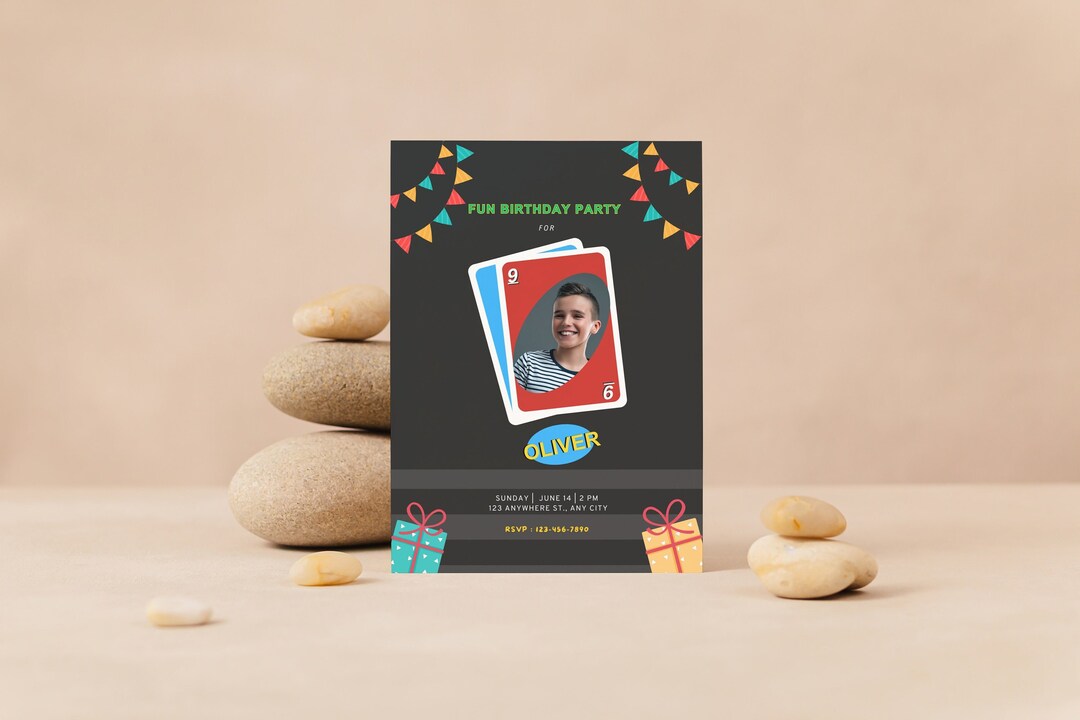 Uno Card Birthday Invitation Personalized Birthday Invite Personal ...