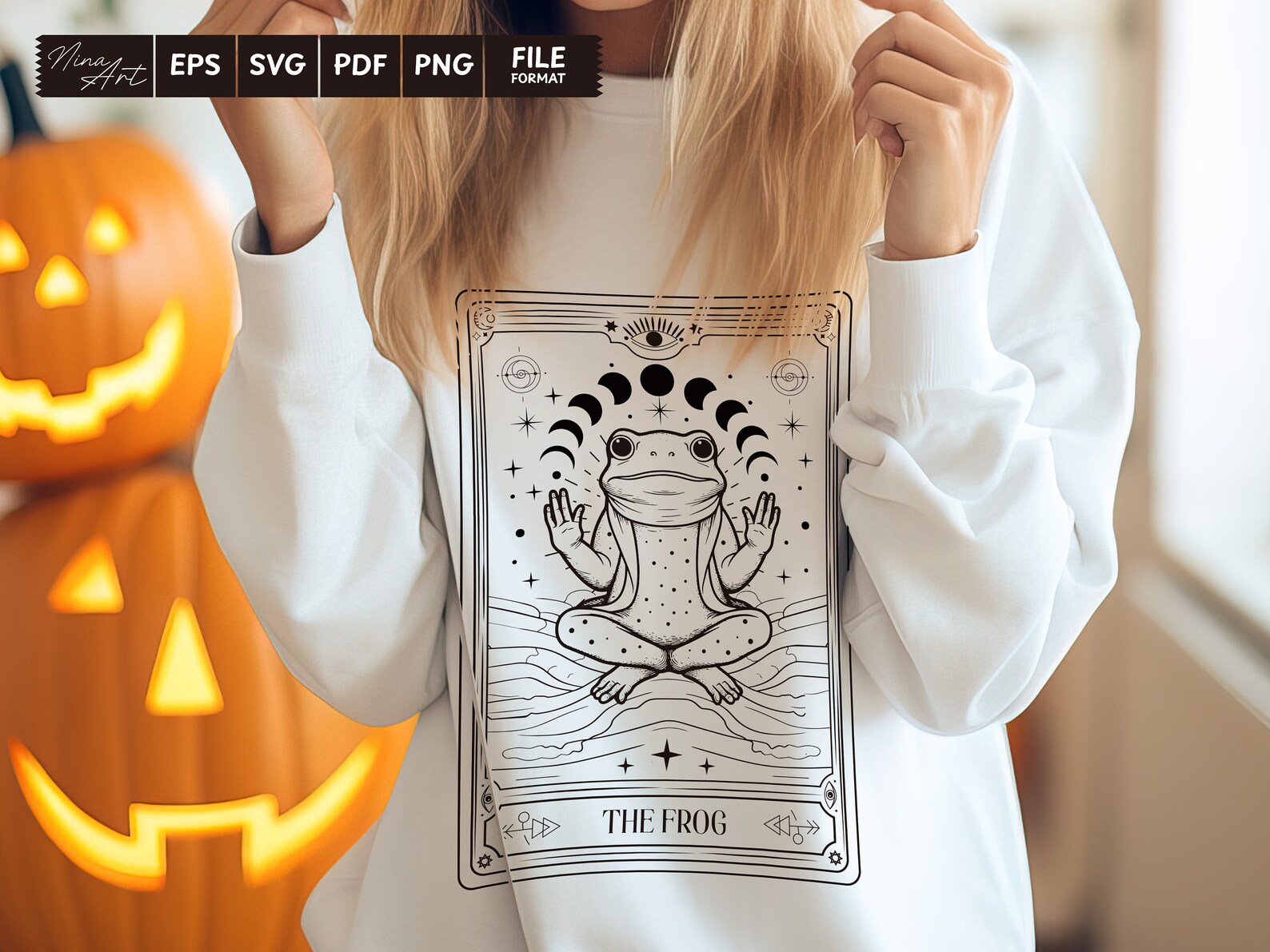 The Magic Frog Tarot SVG, the Frog Svg, Frog Tarot Svg, Tarot Card Svg ...