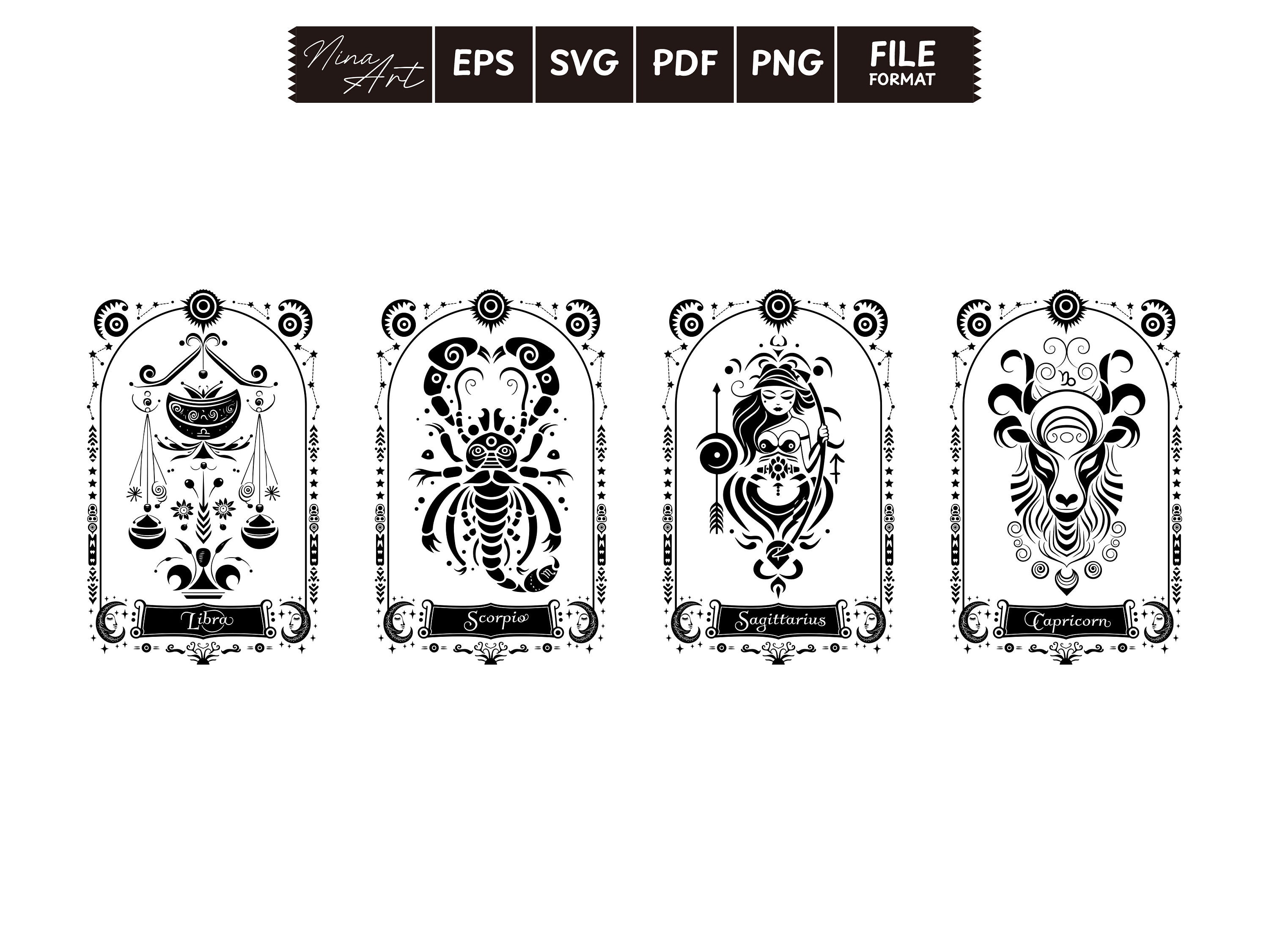 Zodiac Signs SVG Bundle, Horoscope SVG Bundle, Zodiac Signs Clipart Png ...