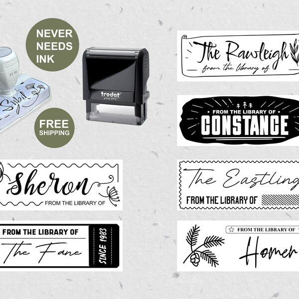 Library Stamp - Etsy