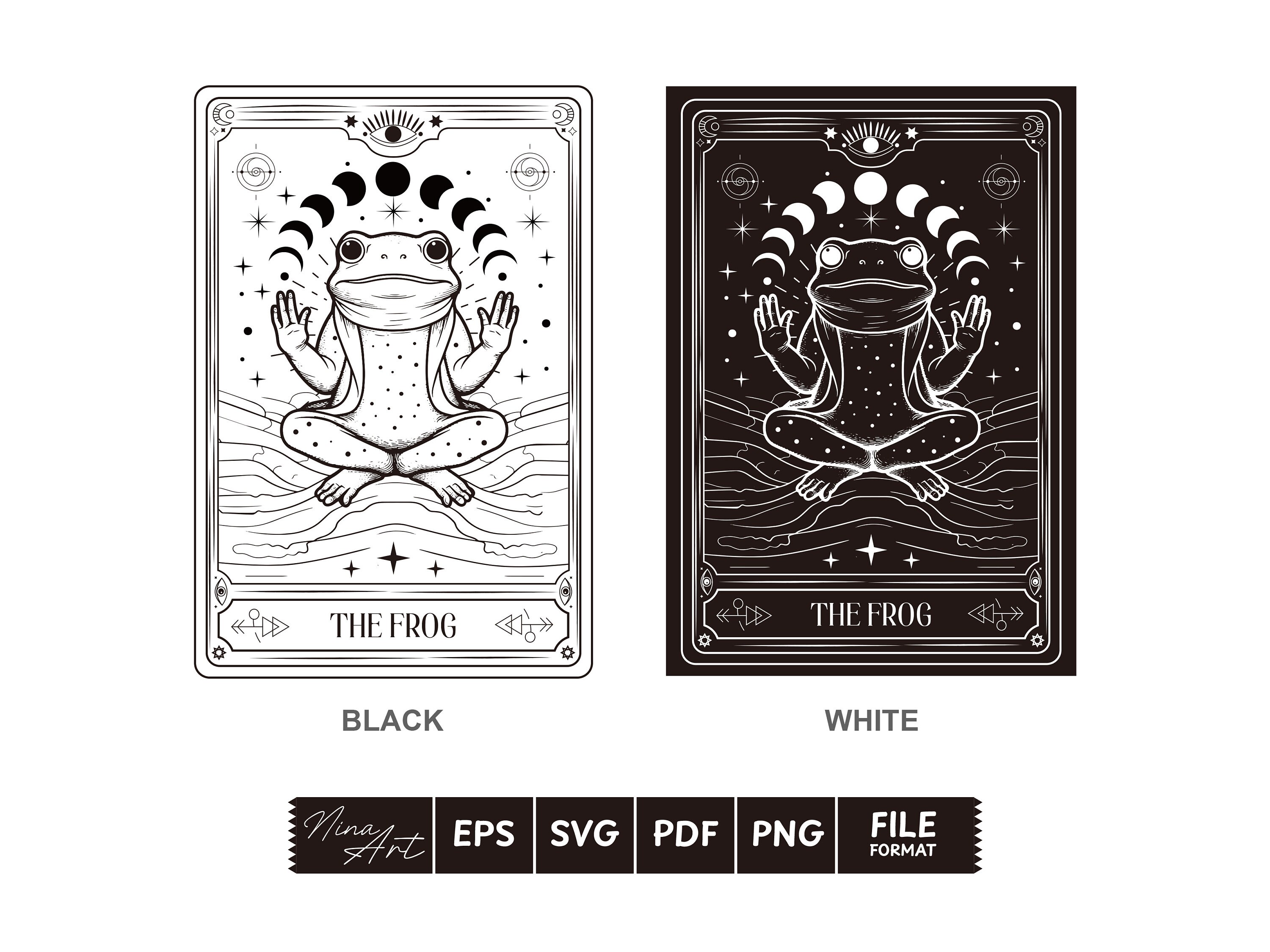 The Magic Frog Tarot SVG, the Frog Svg, Frog Tarot Svg, Tarot Card Svg ...