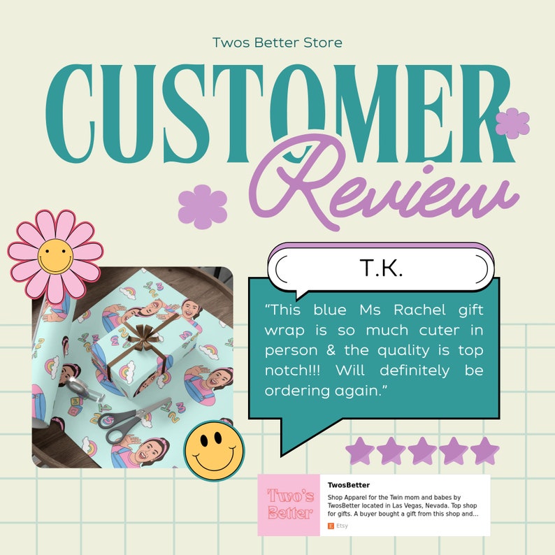 Ms Rachel Gift Wrap, Ms Rachel Wrapping Paper, Ms Rachel Birthday, Kids ...