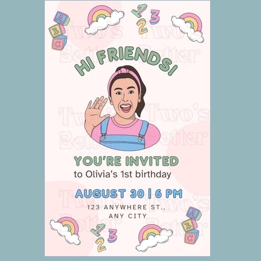 Ms Rachel DIGITAL Birthday Invitation, Can You Say One? - Etsy