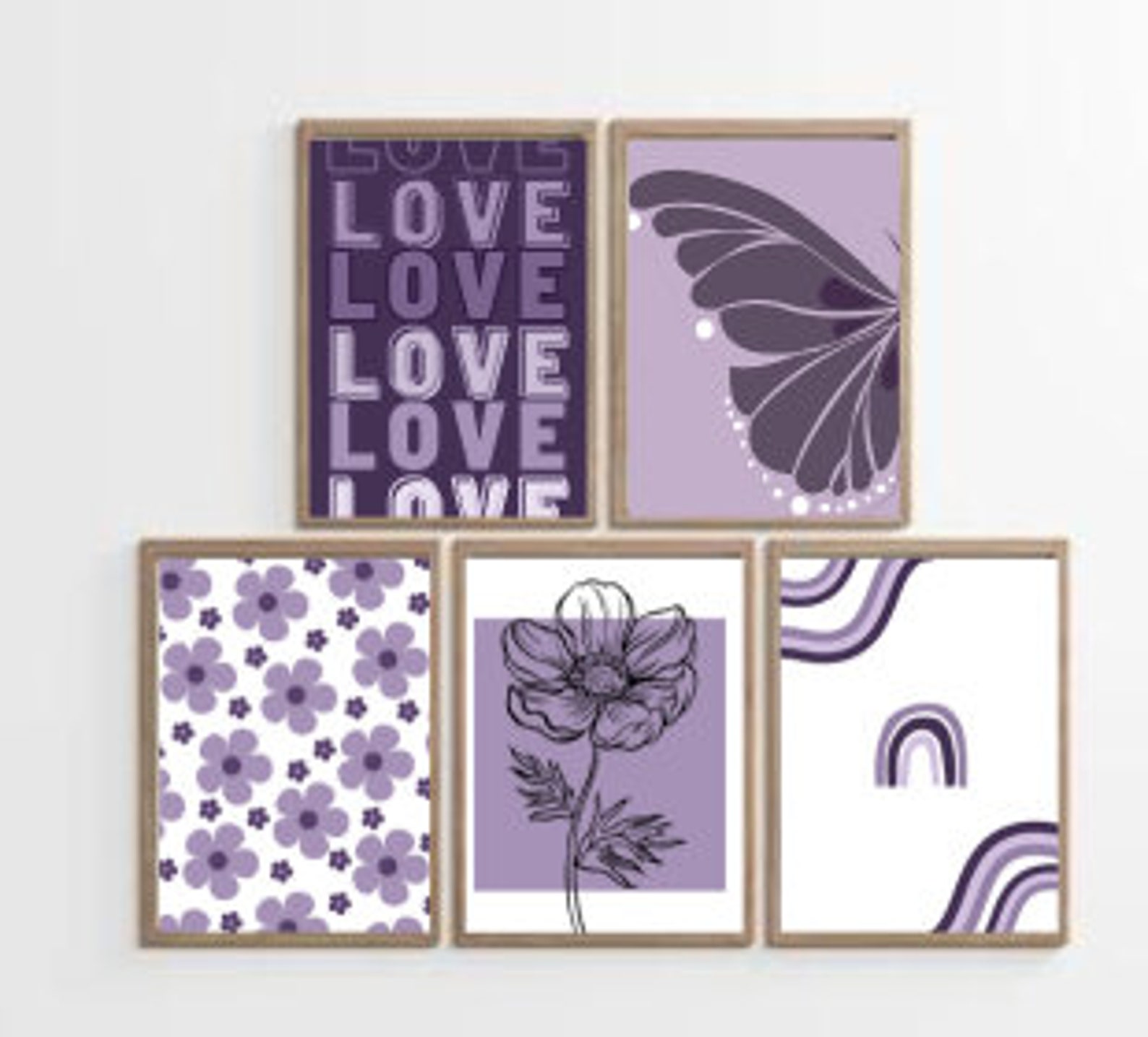 Preppy Purple Poster Set- Girls College Dorm Decor - Etsy