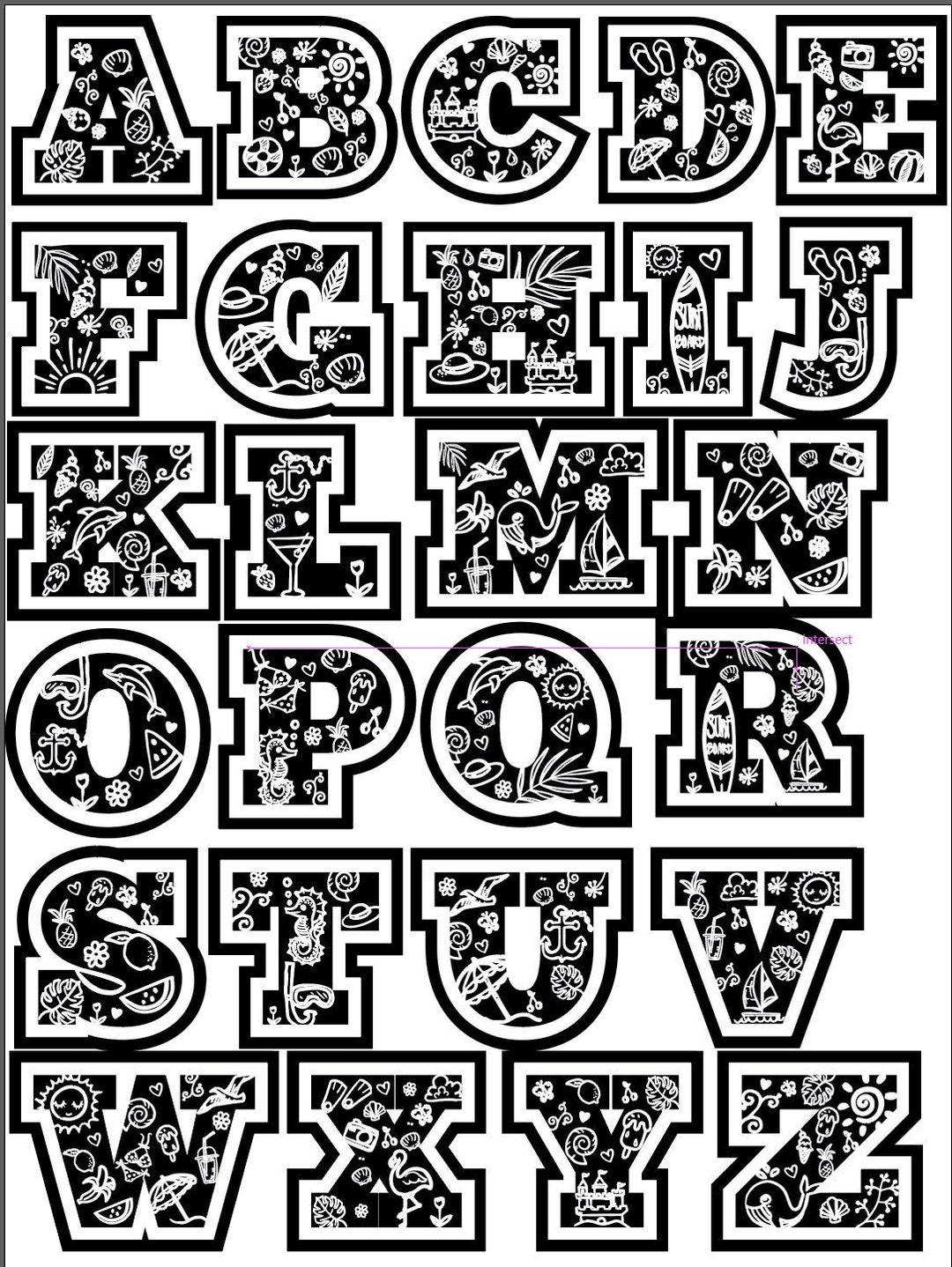 Summer Letters SVG Beach Design - Etsy