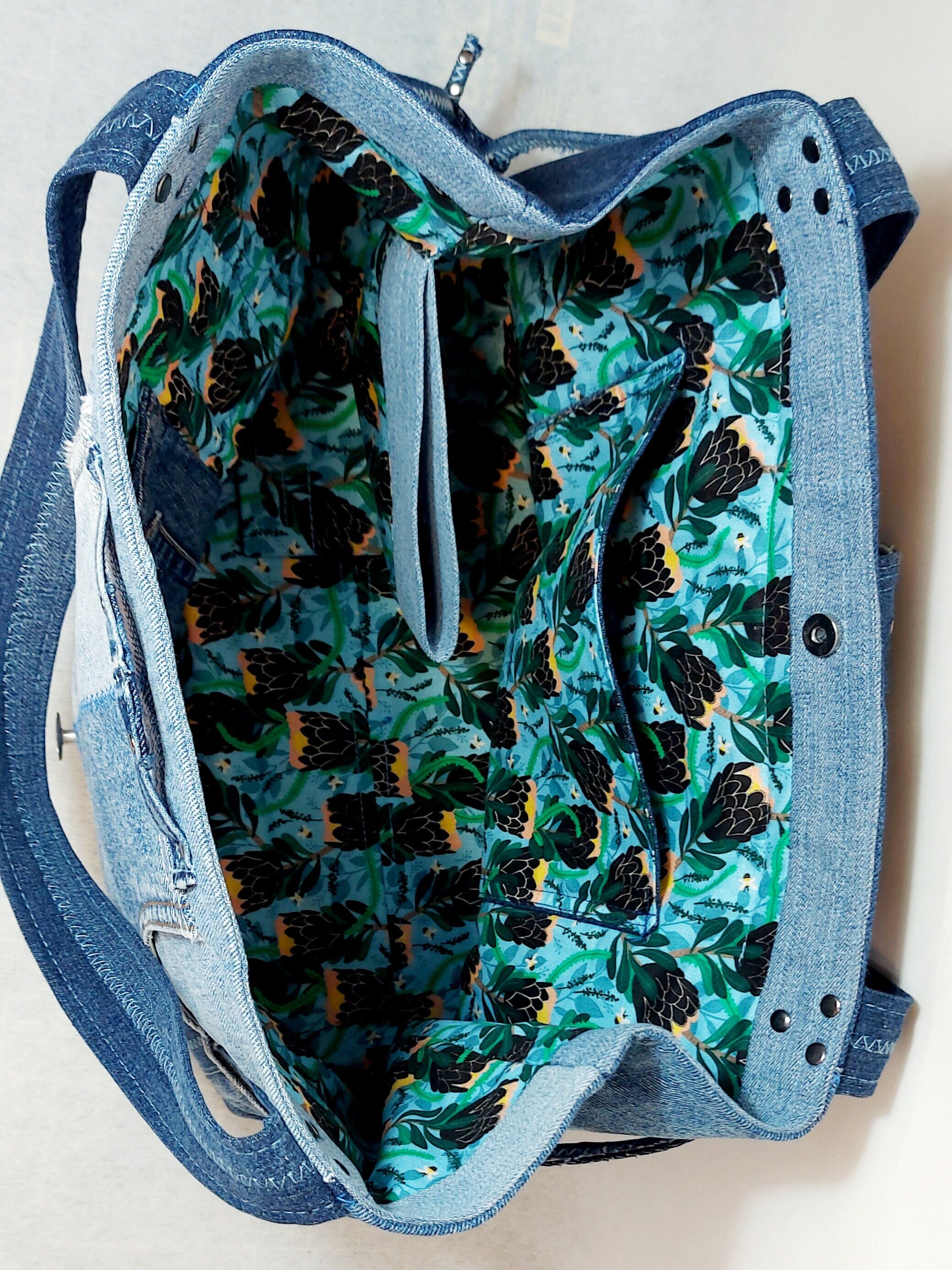 Hand Crafted Large Denim Tote Bag Made From Pre-loved Jeans - Etsy