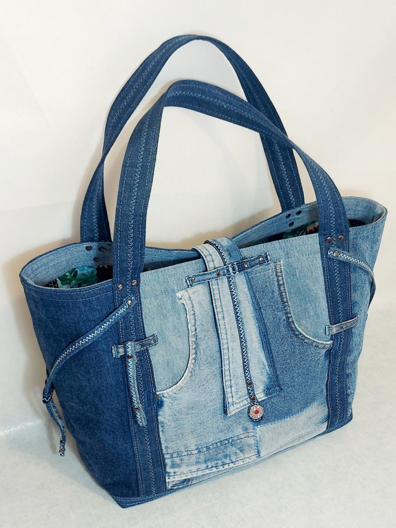 Hand Crafted Large Denim Tote Bag Made From Pre-loved Jeans - Etsy