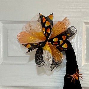 Candy Corn Wreath, Witch Hat Wreath, Halloween Decor, Candy Corn Decor ...